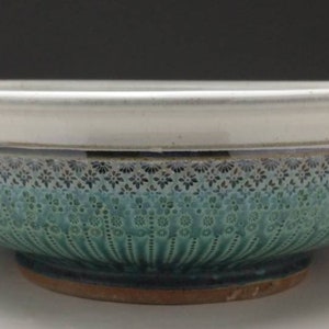 15cm X 40cm Handmade Pottery Vessel Sinks Mishima Stamped Design Aqua ...