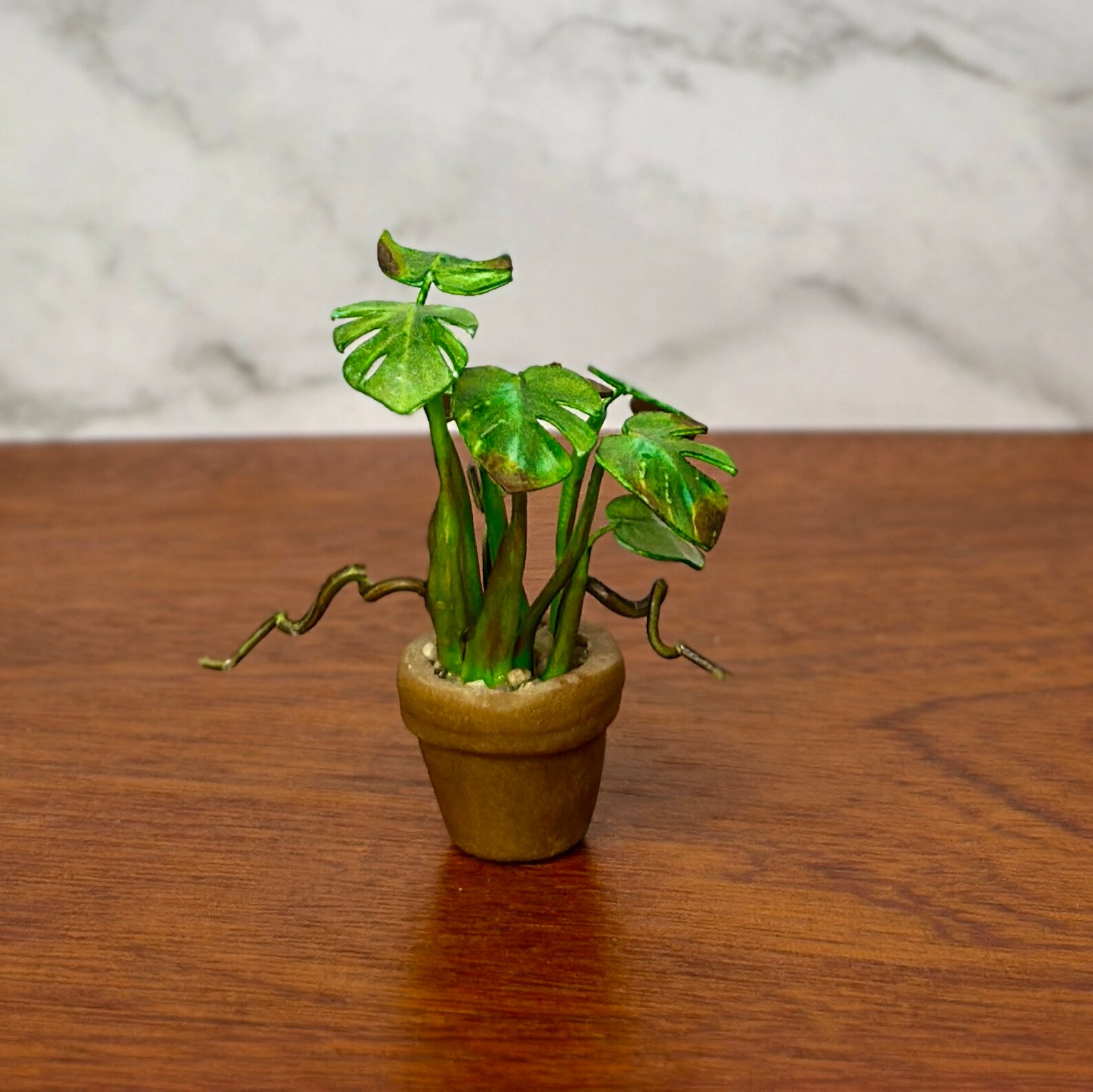 Handmade Miniature Monstera Plant – 1/12 Scale Dollhouse Decor - Etsy