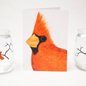 Cardinal Wine Glass, Red Birds Christmas Glassware, Stemless Wine ...