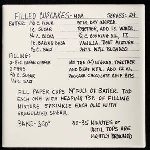 Custom Recipe Ceramic Tile 6 X 6 Inches - Etsy