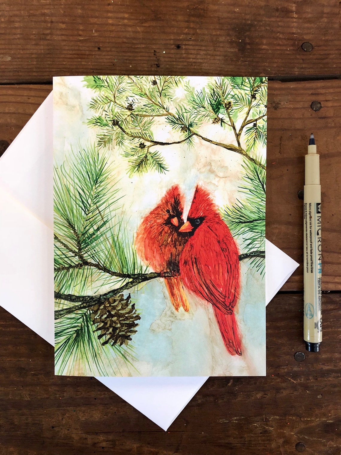 Cardinal Lovebirds : Sympathy Card | Etsy