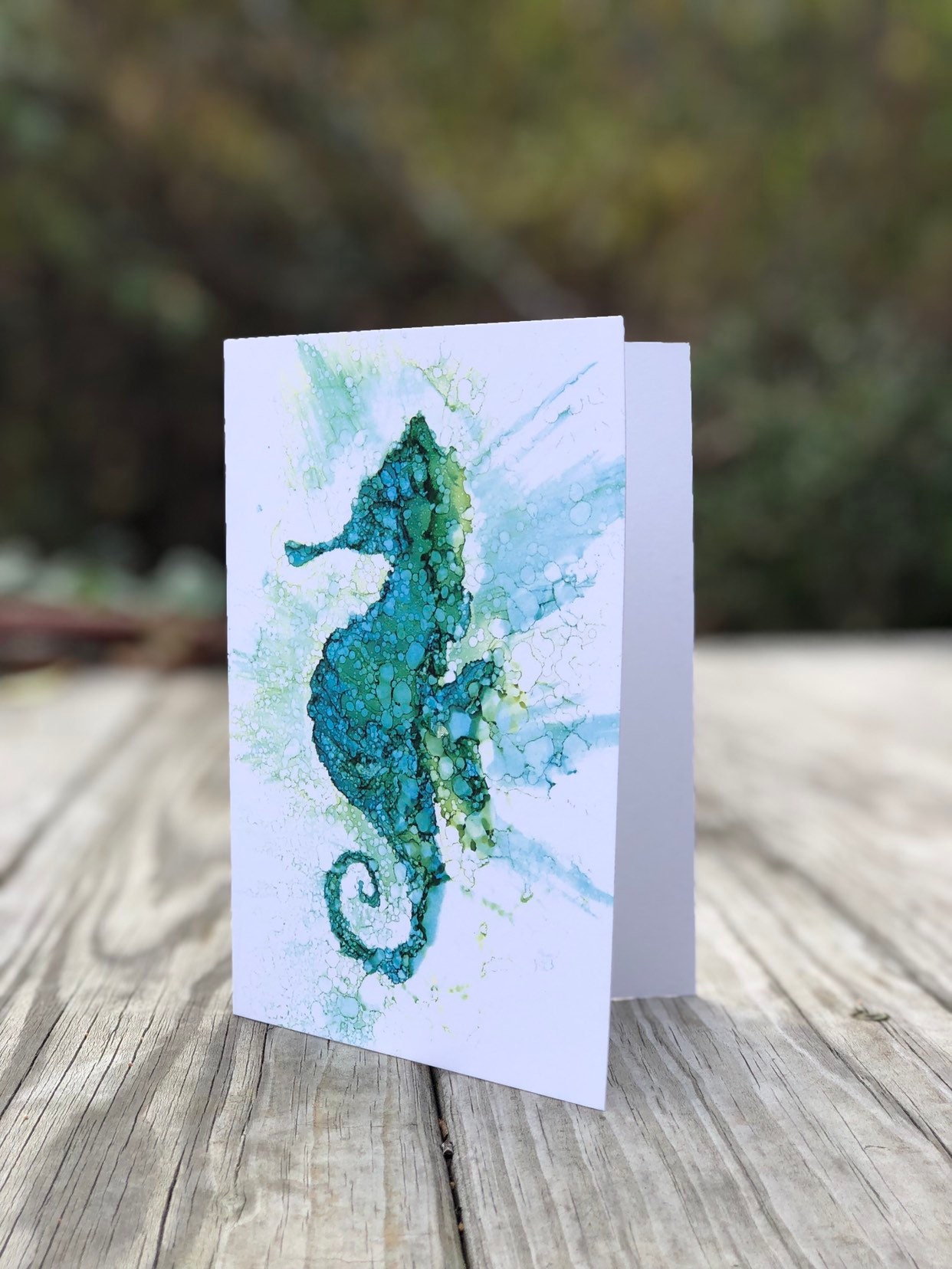 Seahorse : Ocean Themed Blank Greeting Card | Etsy