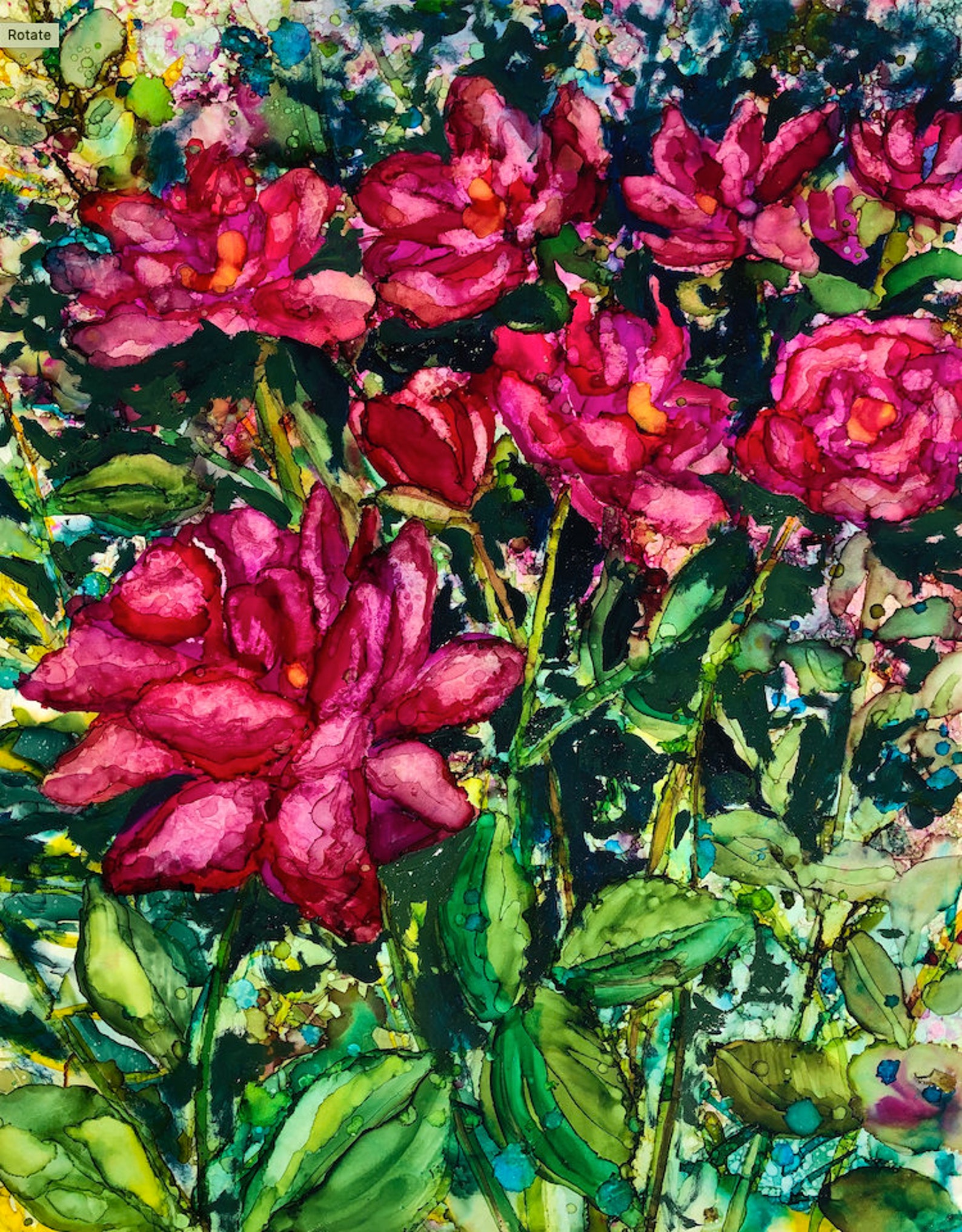 Pink Roses: Fine Art Print From Mixed Media Painting - Etsy