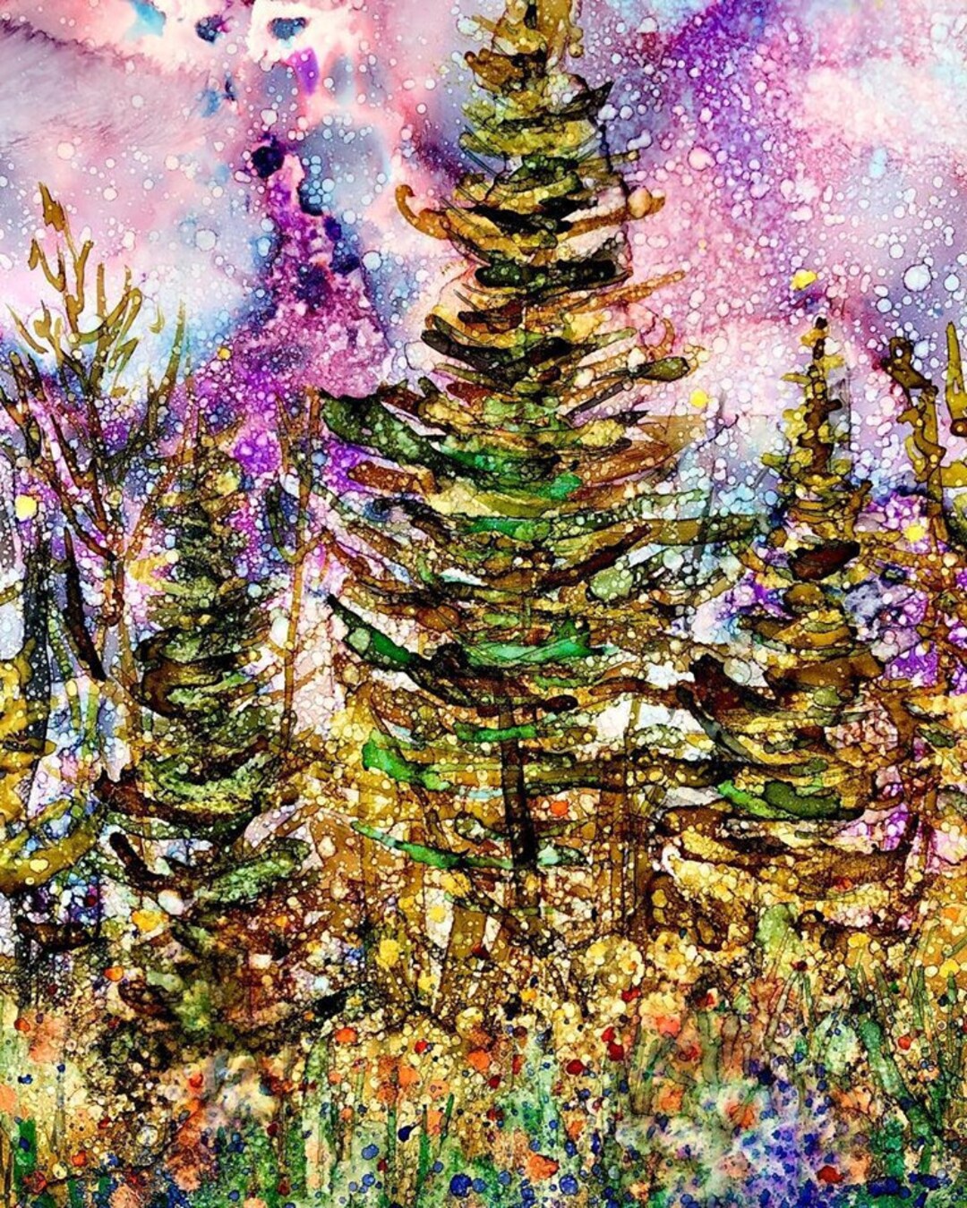 Eternal Dusk: Fine Art Print From Alcohol Ink Painting - Etsy