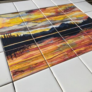 Lake Sunset Ceramic Tiles : Indoor and Outdoor Use, Decorative Tiles - Etsy