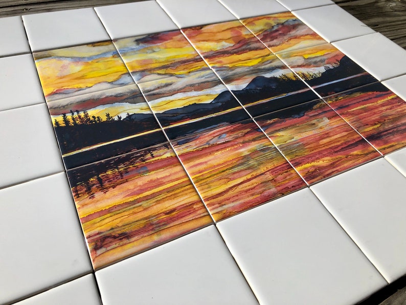 Lake Sunset Ceramic Tiles : Indoor and Outdoor Use Decorative - Etsy