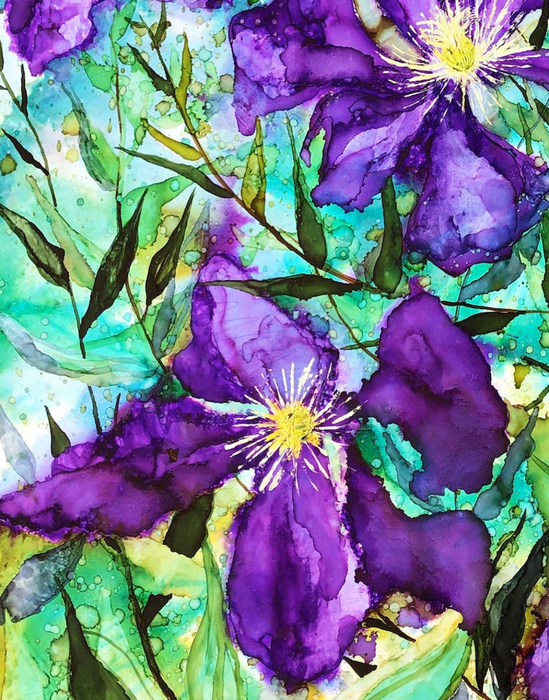 Purple Clematis : Fine Art Print - Etsy