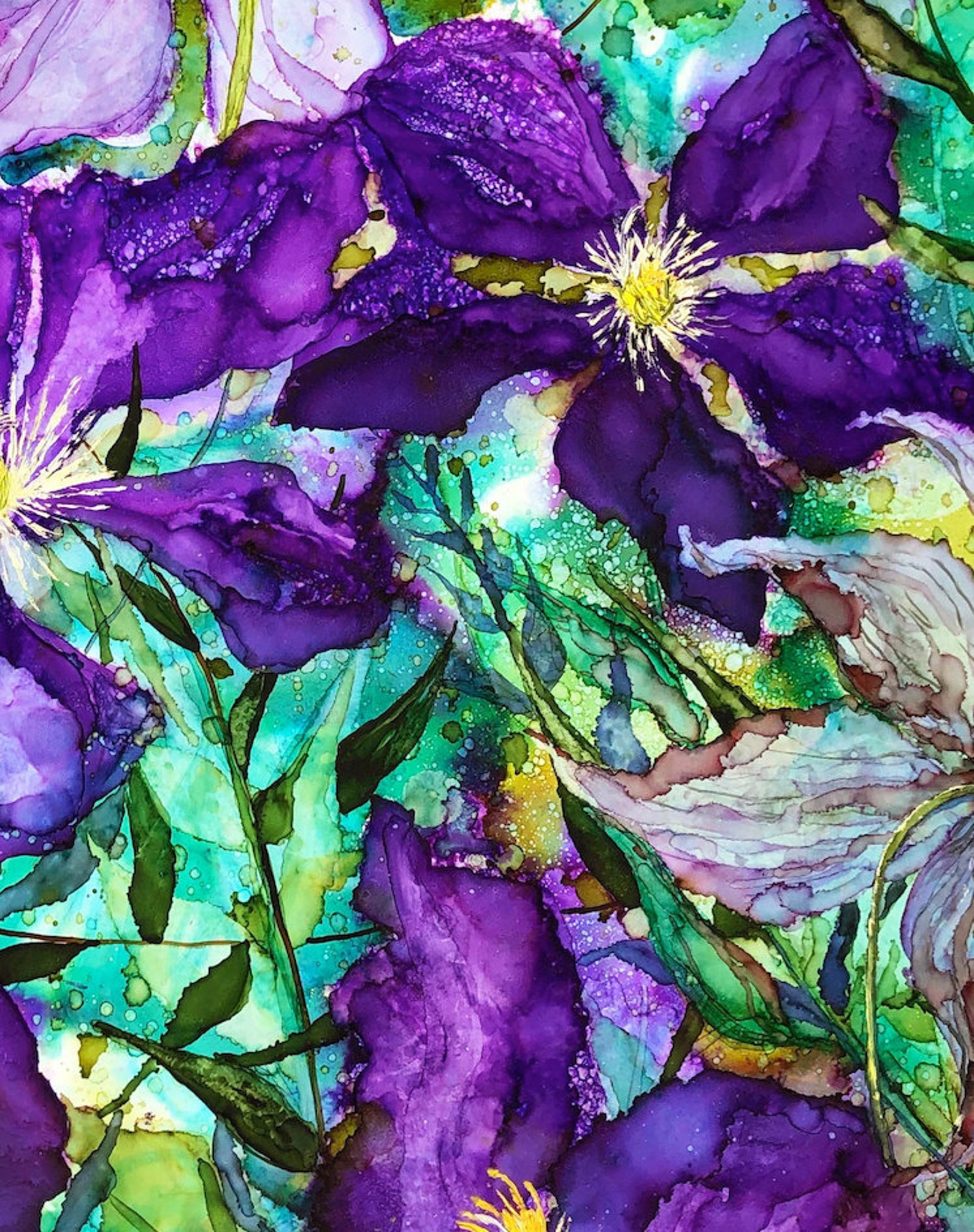 Purple Clematis : Fine Art Print - Etsy