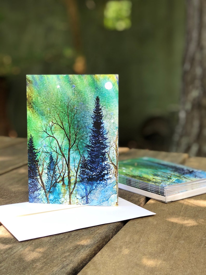 Ethereal Night : Fine Art Greeting Card Northern Lights - Etsy
