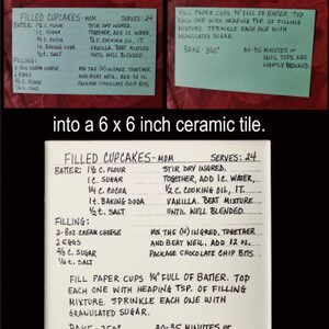 Custom Recipe Ceramic Tile 6 X 6 Inches - Etsy