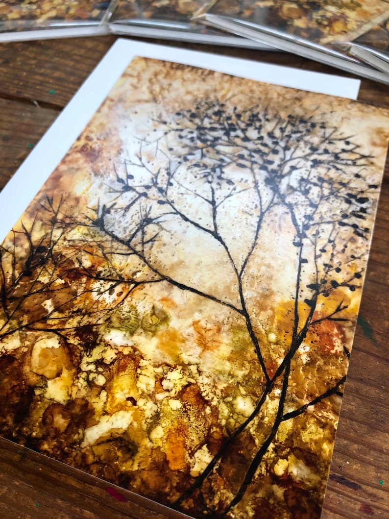 Golden Tree: Fine Art Print From Encaustic Painting - Etsy
