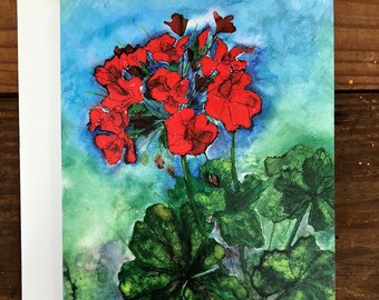 Pink Geranium Flower Photo Card Fine Art Blank Card - Etsy