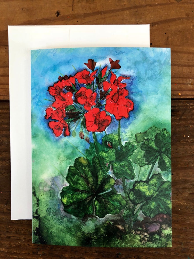 Geranium : Fine Art Greeting Card - Etsy