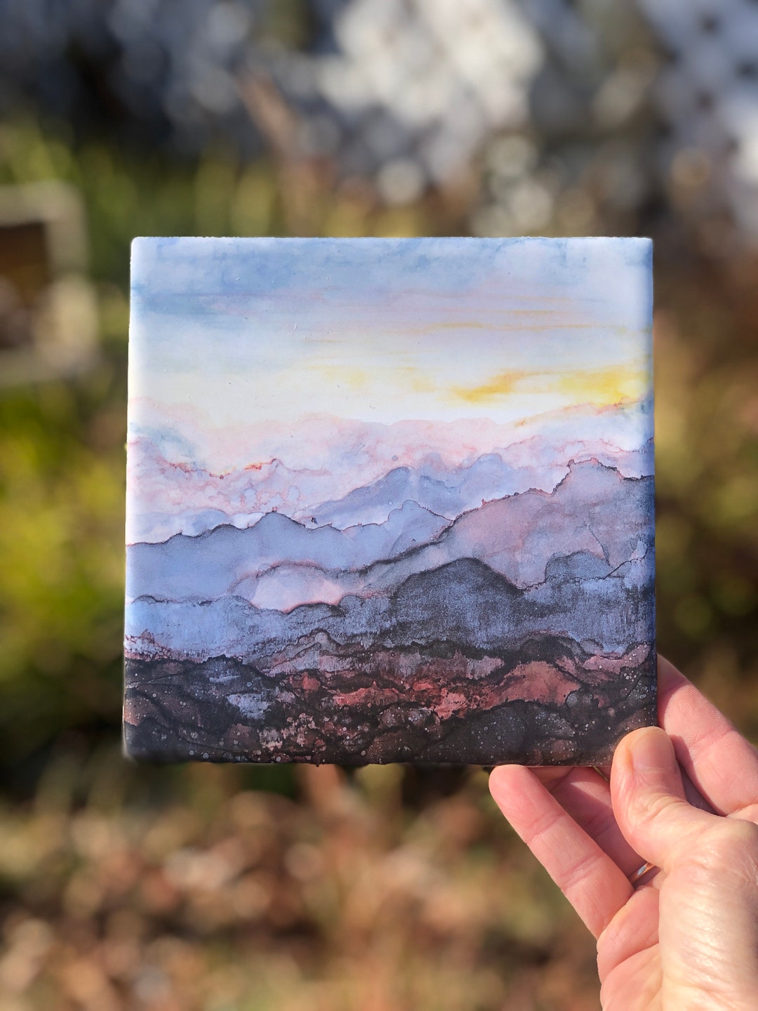 Mountain Layers Ceramic Tile : Indoor and Outdoor Use, Decorative Tiles ...