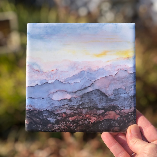 Ceramic Mountain Tiles - Etsy