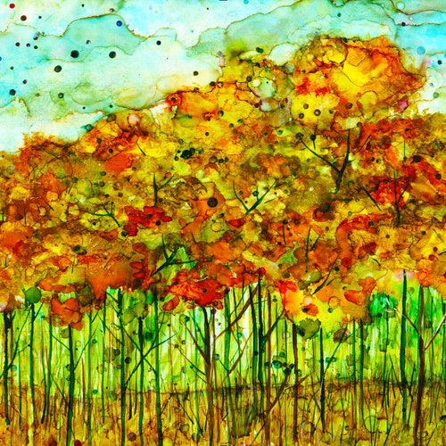 Spring Forest: Fine Art Print From Mixed Media Painting | Etsy