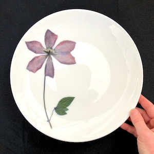 Purple Clematis Porcelain Plates - Pressed Floral Dishes - Etsy
