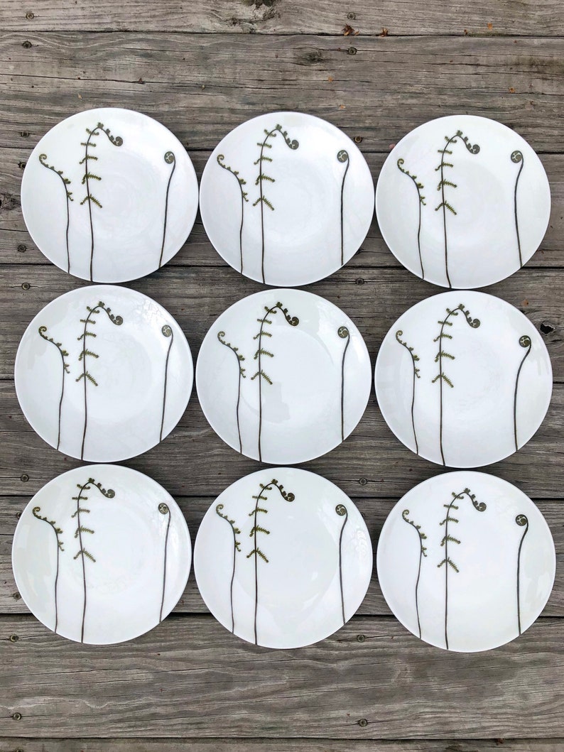 Fiddlehead Fern Porcelain Plates - Pressed Botanical Dishes - Etsy