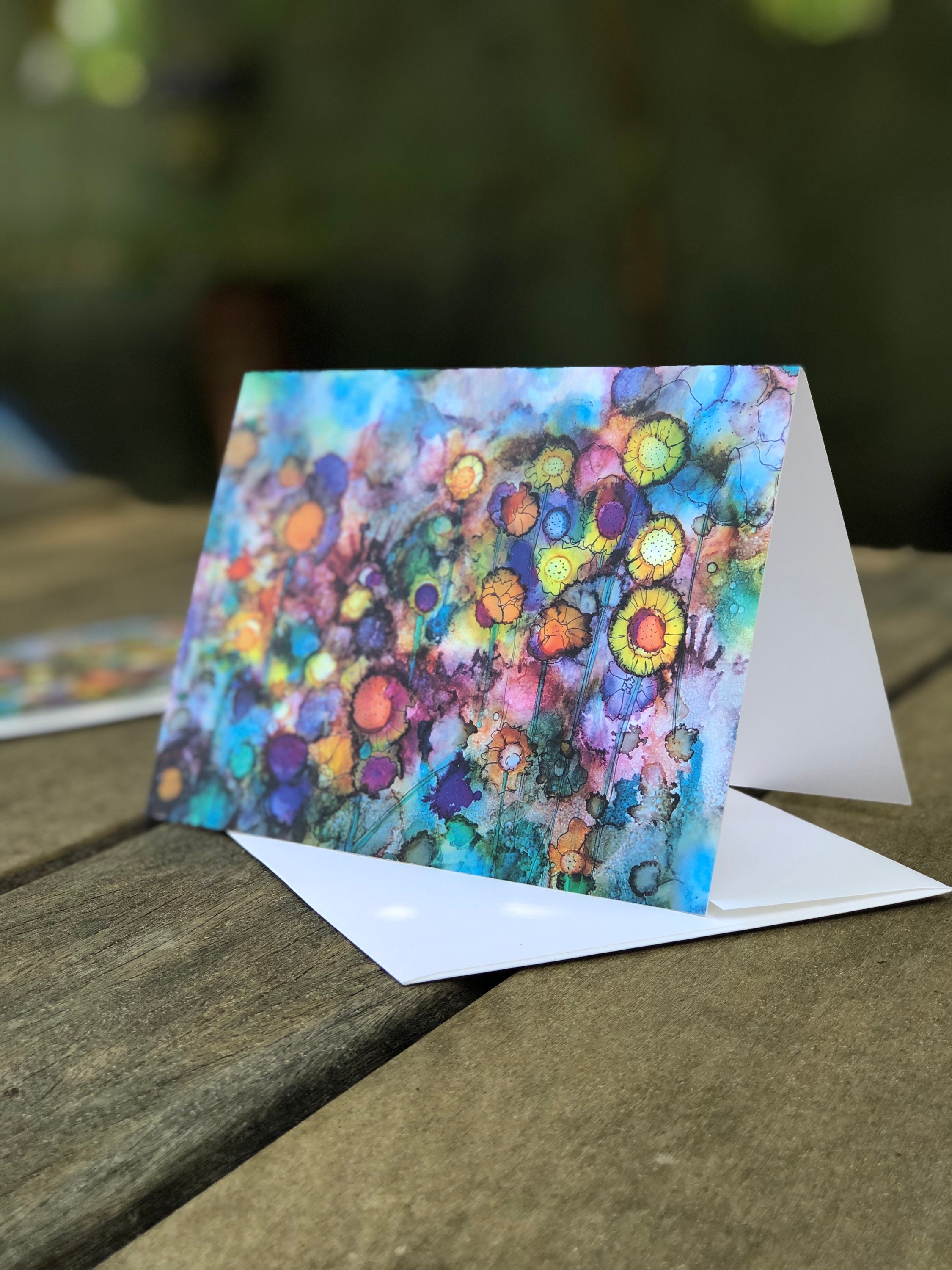 Field of Flowers : Fine Art Greeting Card - Etsy
