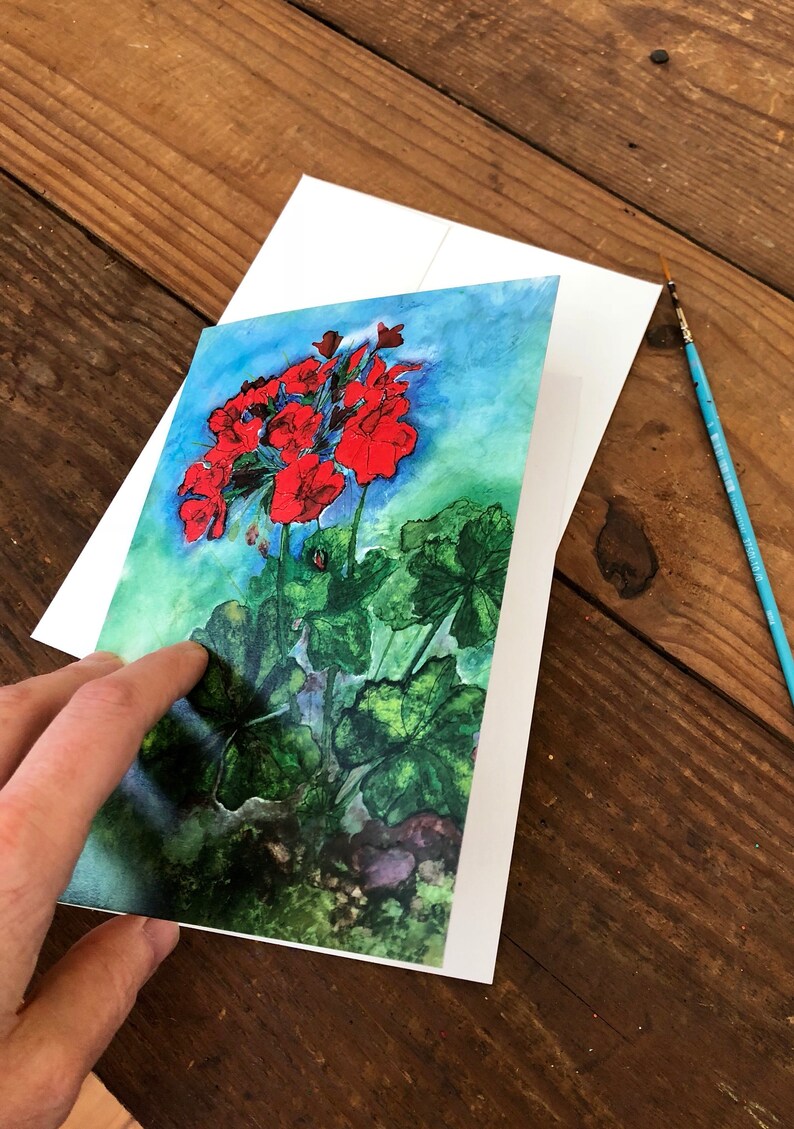 Geranium : Fine Art Greeting Card - Etsy