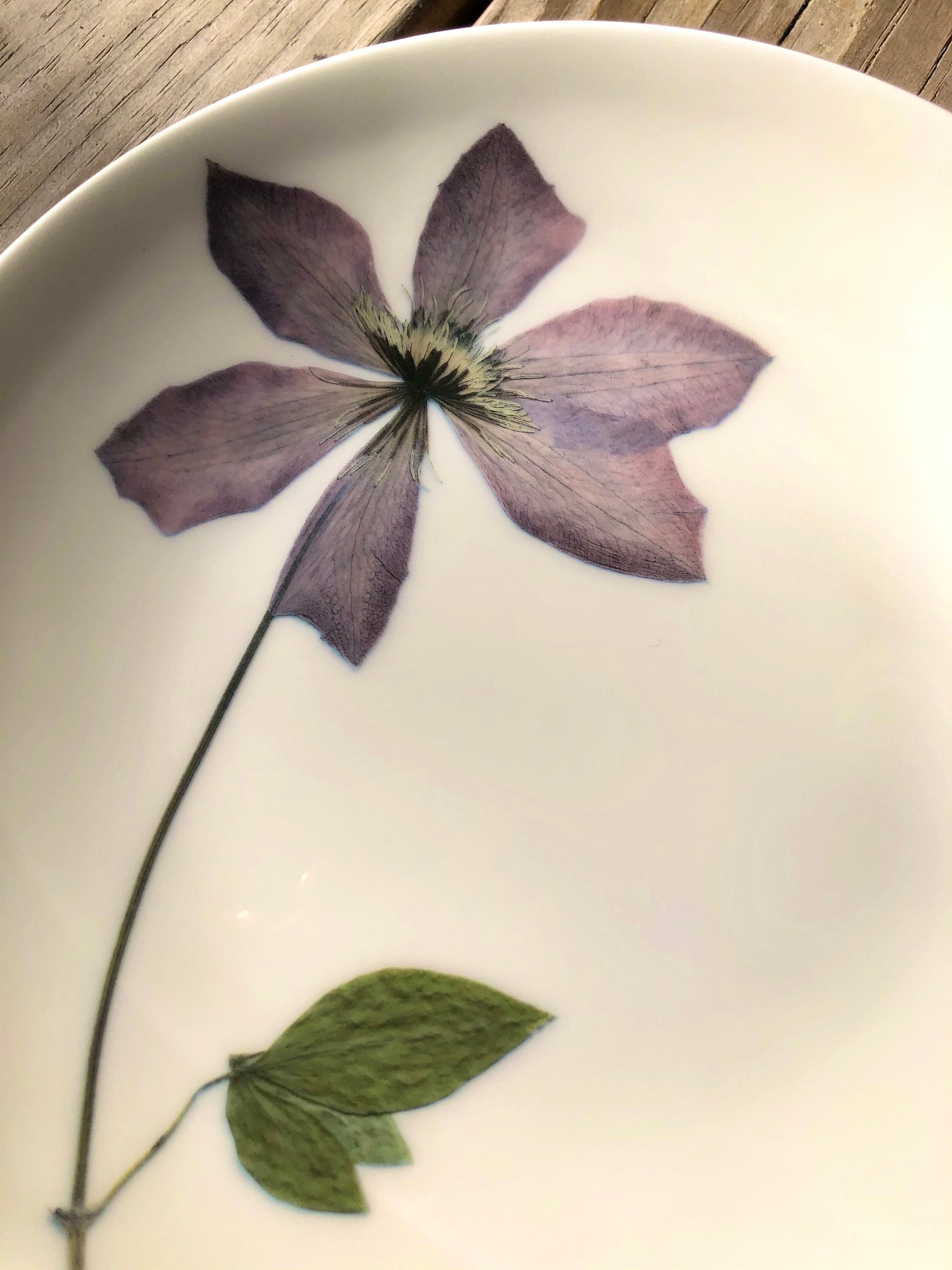 Purple Clematis Porcelain Plates Pressed Floral Dishes - Etsy
