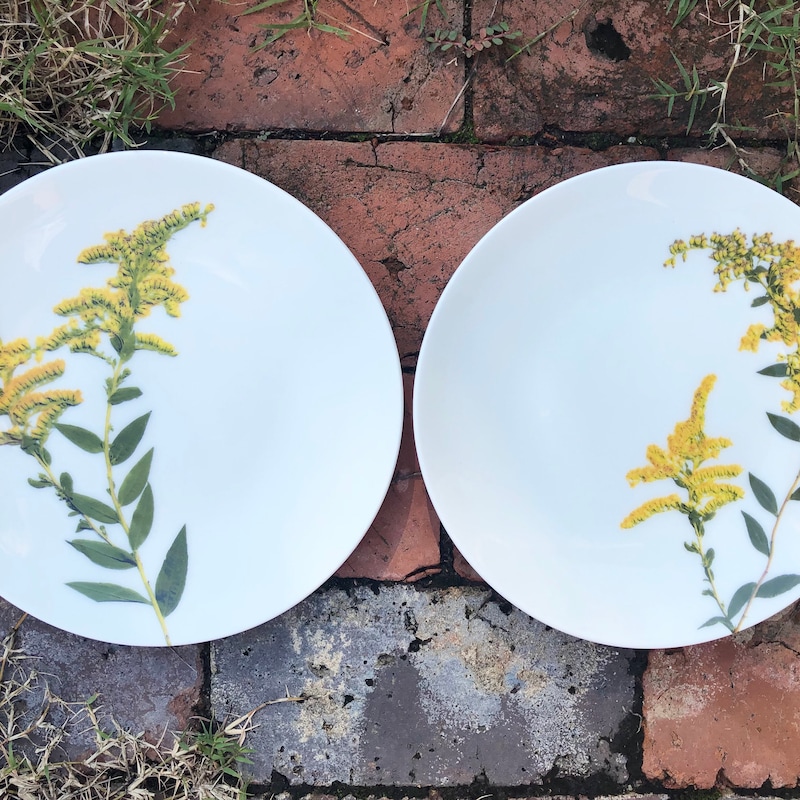 Yellow Floral Plates - Etsy