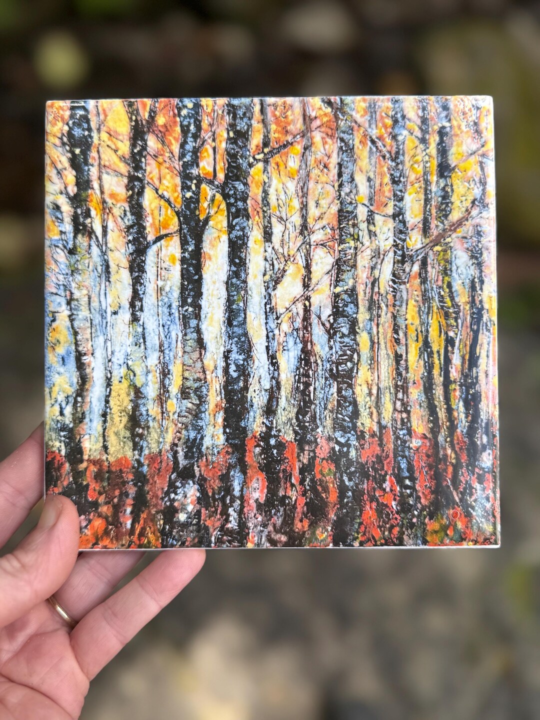 Encaustic Forest Ceramic Tile : Indoor and Outdoor Use, Decorative and ...