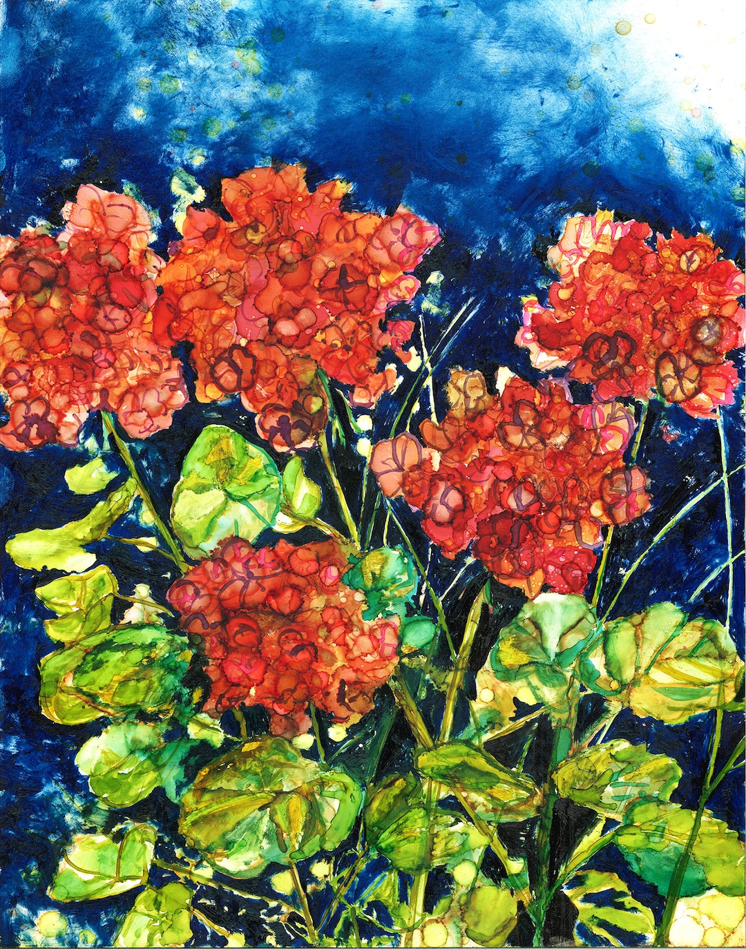 Red Geraniums : Fine Art Greeting Card - Etsy