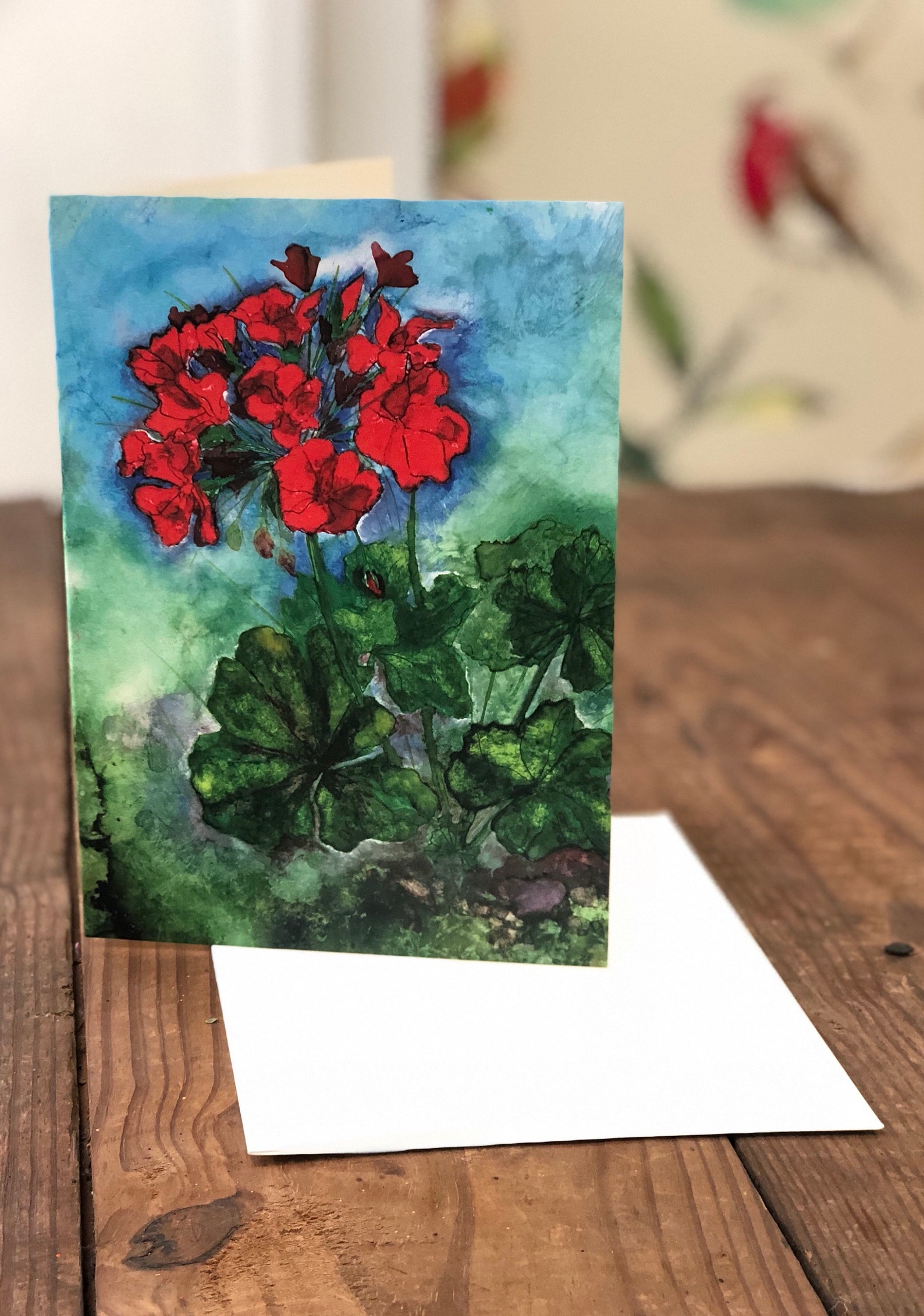 Geranium : Fine Art Greeting Card - Etsy