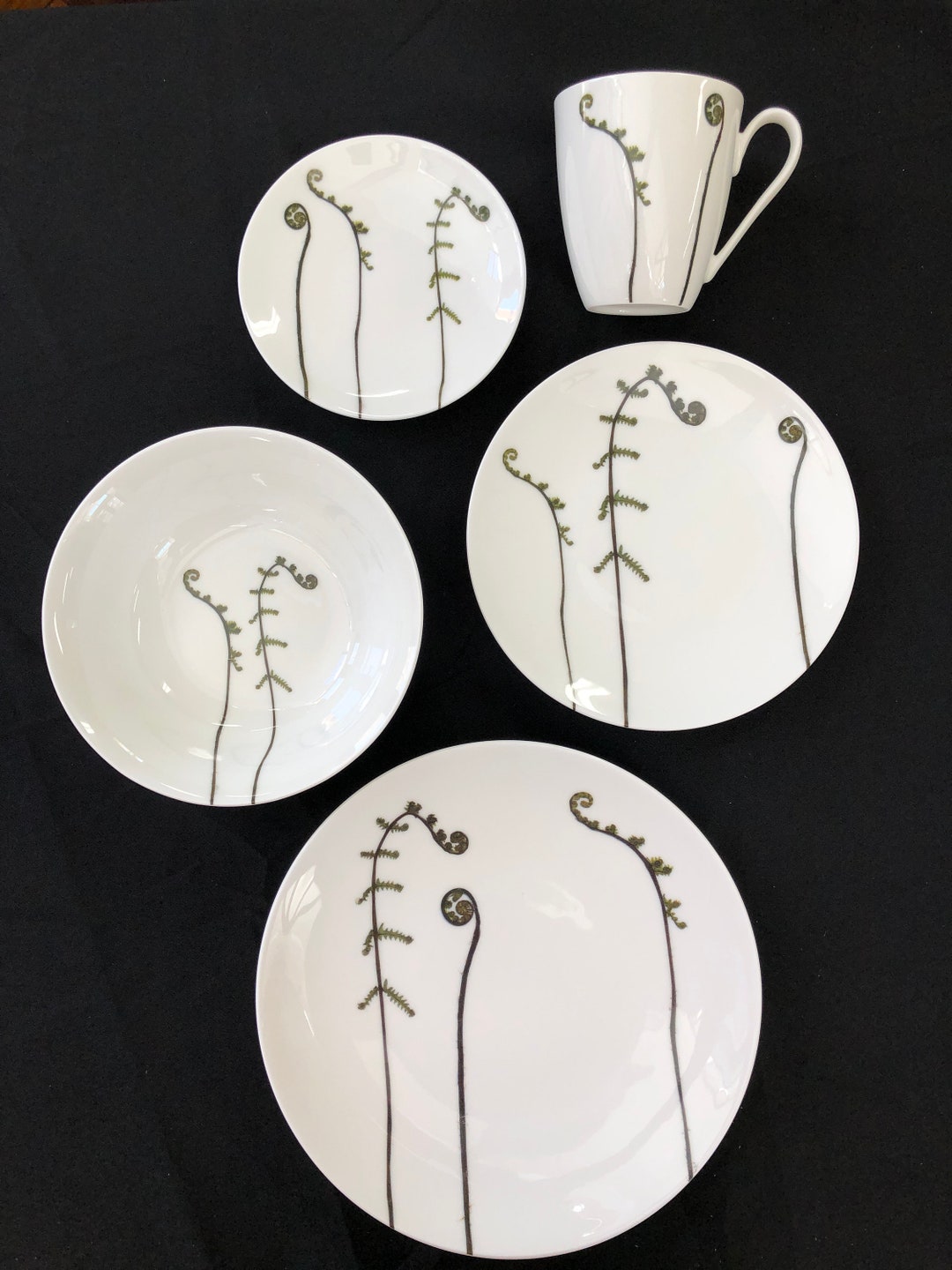 Fiddlehead Fern Porcelain Plates - Pressed Botanical Dishes - Etsy