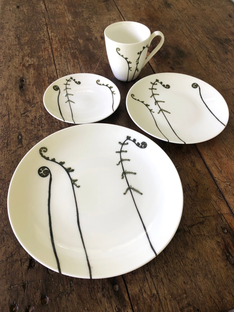 Fiddlehead Fern Porcelain Plates Pressed Botanical Dishes - Etsy