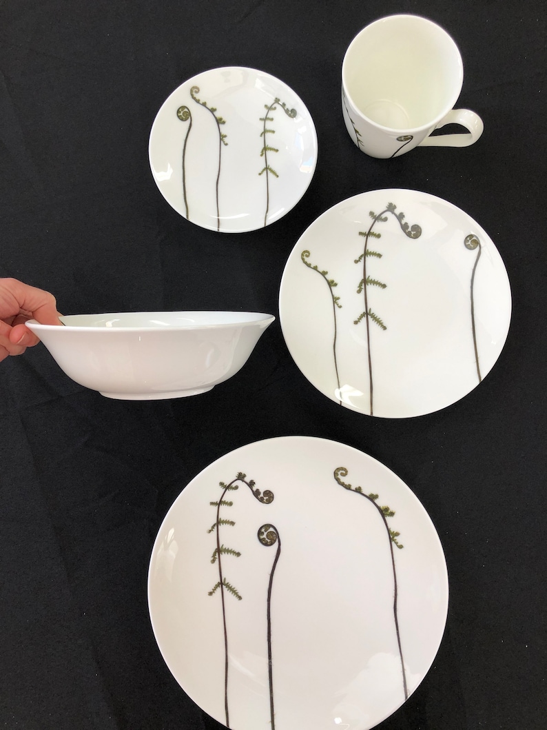 Fiddlehead Fern Porcelain Plates - Pressed Botanical Dishes - Etsy