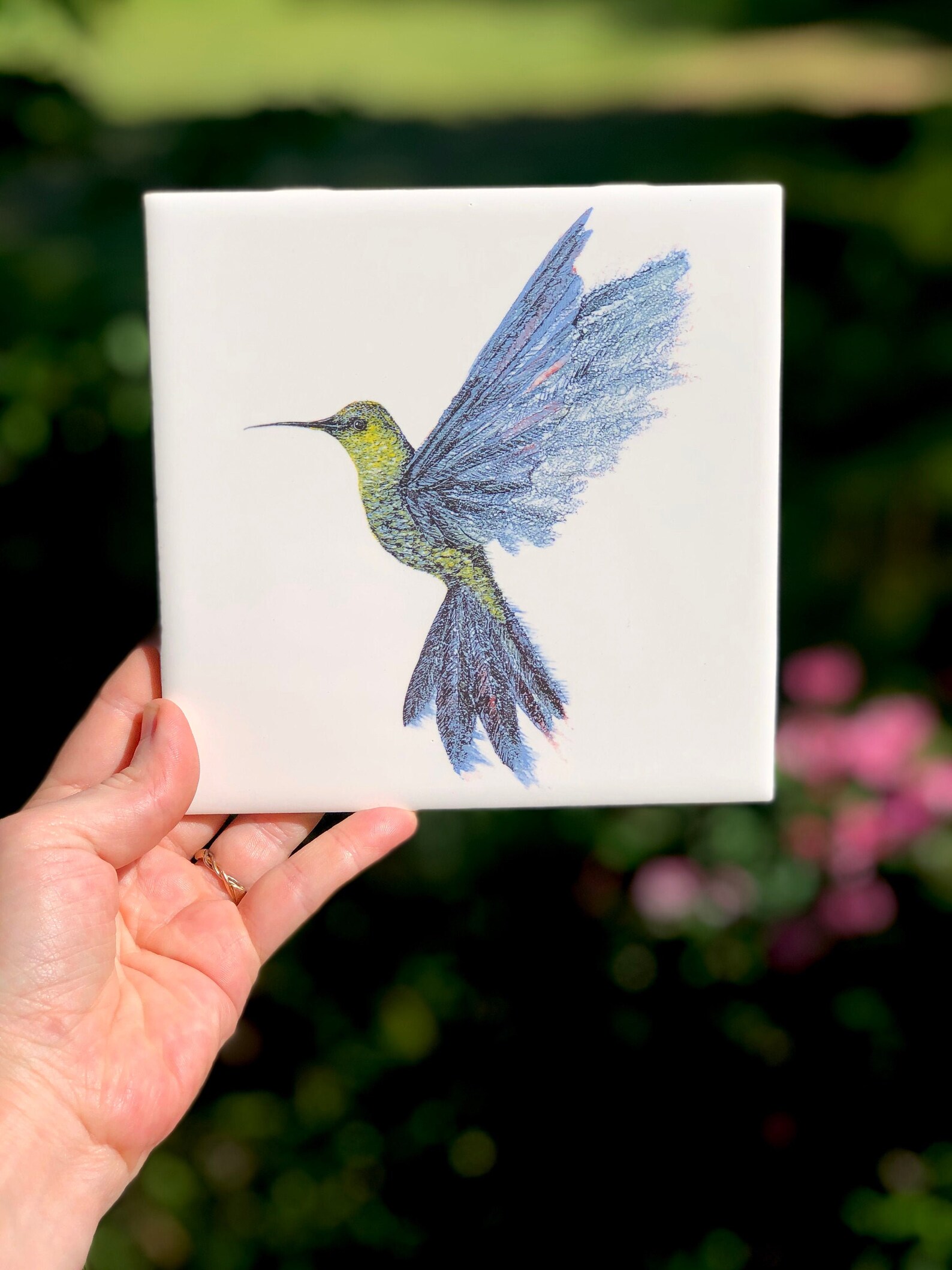 Hummingbird in Flight Ceramic Tiles : Indoor and Outdoor Use - Etsy
