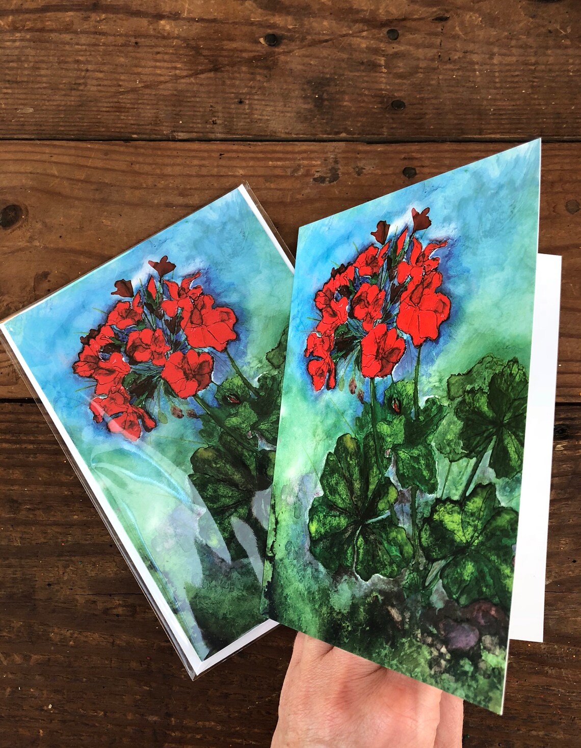 Geranium : Fine Art Greeting Card - Etsy