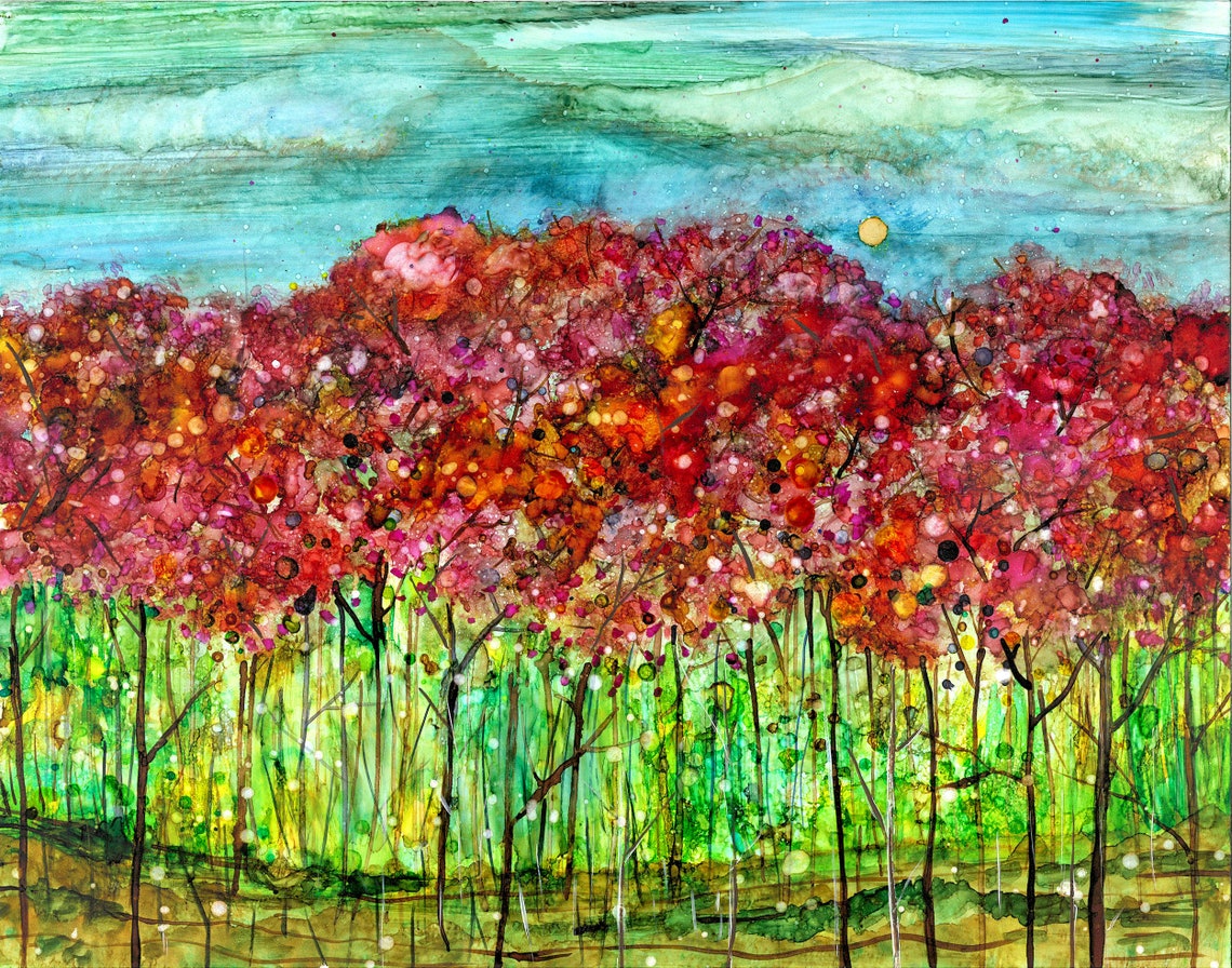 Spring Forest: Fine Art Print From Mixed Media Painting - Etsy