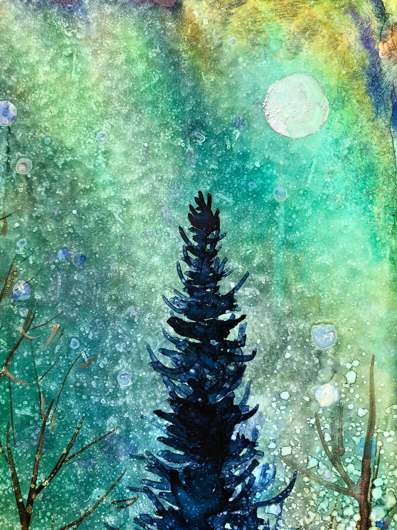 Ethereal Night: Fine Art Print From Alcohol Ink Painting - Etsy