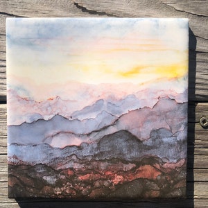 Mountain Layers Ceramic Tile : Indoor and Outdoor Use, Decorative Tiles ...