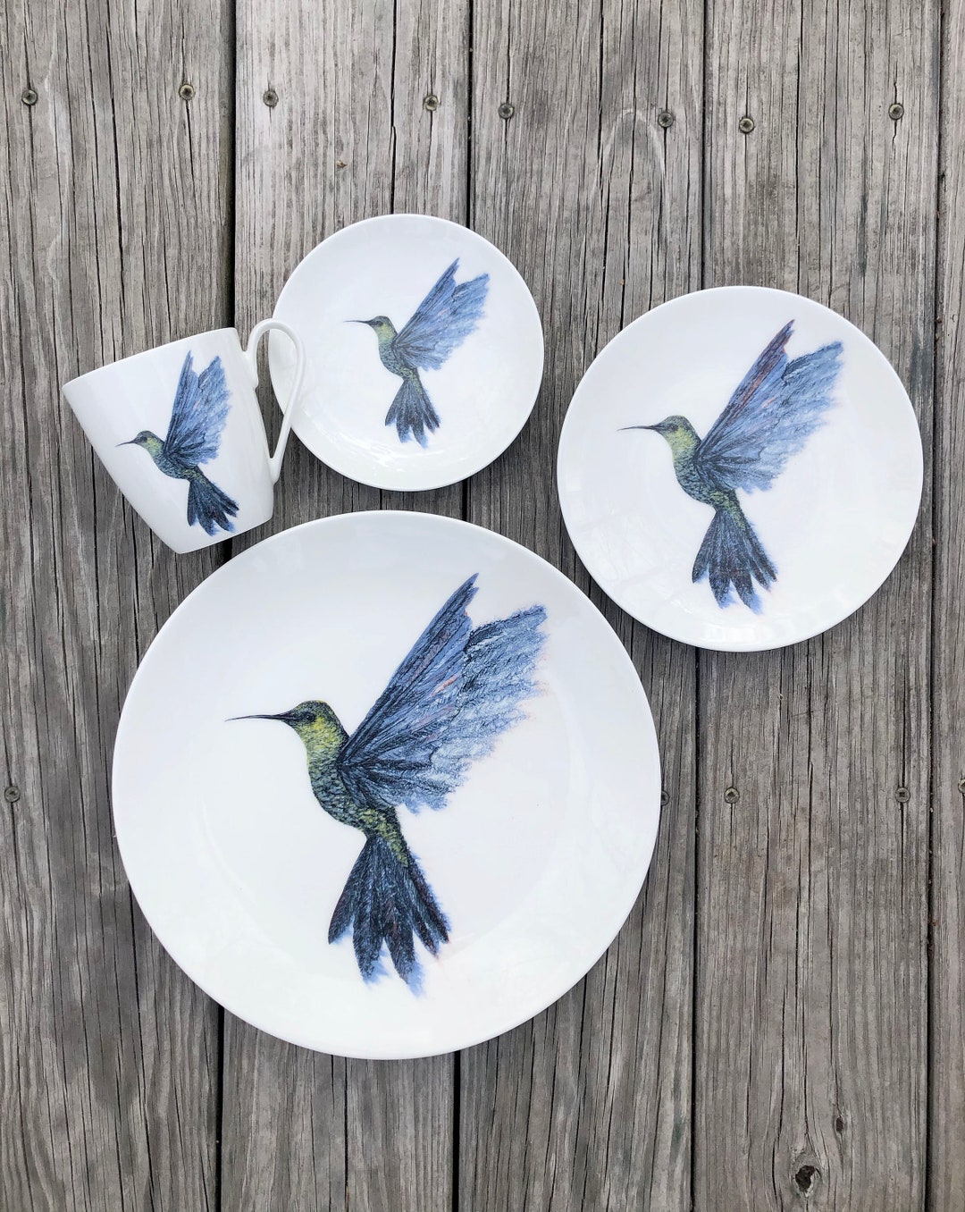 Hummingbird Porcelain Plates, Bowls and Mugs, Durable and Dishwasher ...