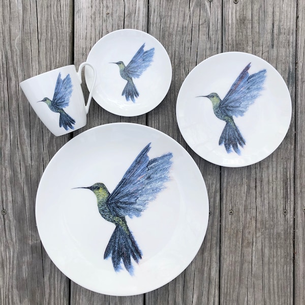 Hummingbird Plates - Etsy