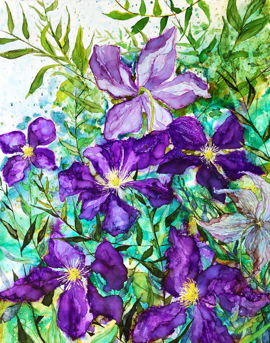 Purple Clematis : Fine Art Print - Etsy