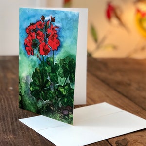 Geranium : Fine Art Greeting Card - Etsy