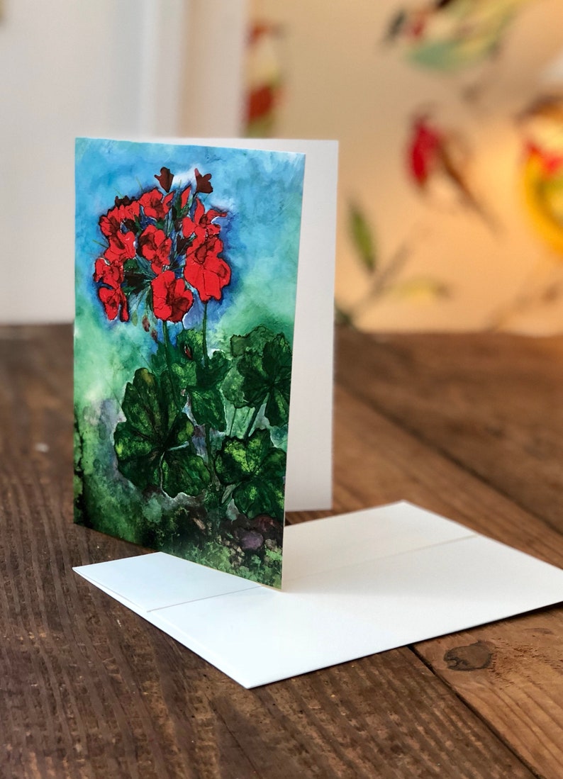 Geranium : Fine Art Greeting Card | Etsy