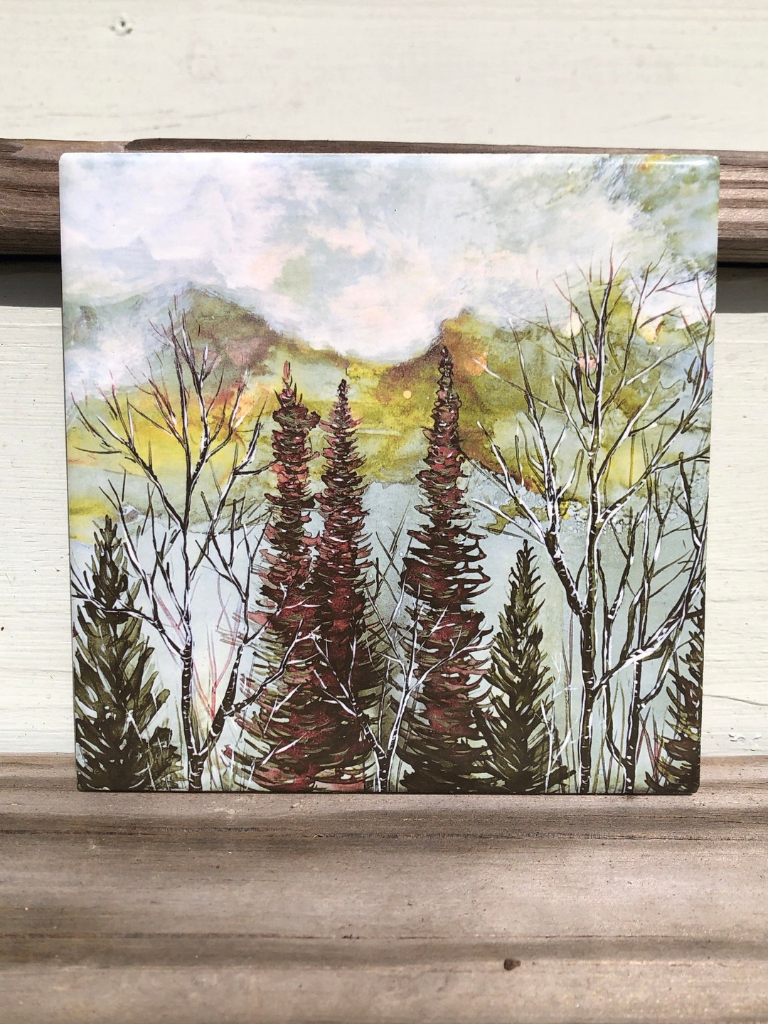 Arctic Sky Ceramic Tile : Fall Themed Decor, Indoor and Outdoor Use ...
