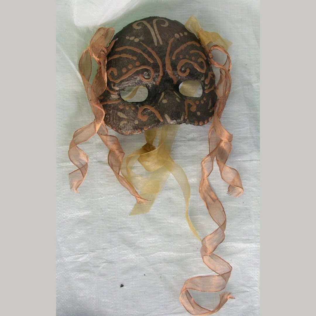 Gypsum Bandage Swirly Wall Mask With Ribbons - Etsy