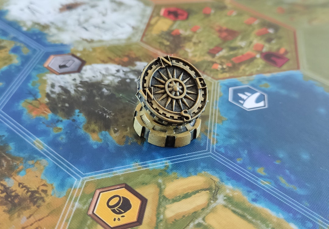 12 Polymer Resin Compass, Expedition Map Token, Scythe Encounter Tokens ...