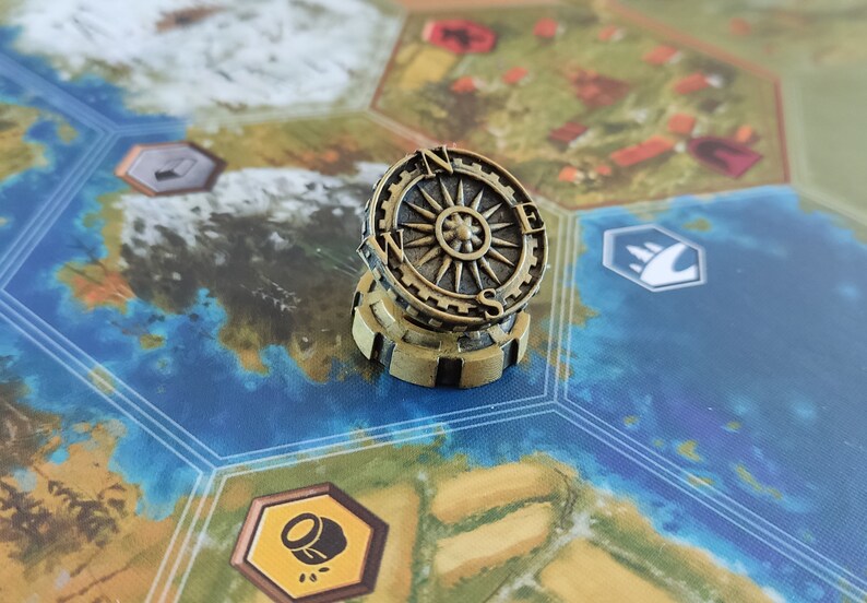 12 Polymer Resin Compass, Expedition Map Token, Scythe Encounter Tokens ...