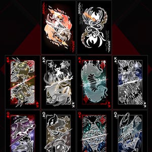 black background playing cards