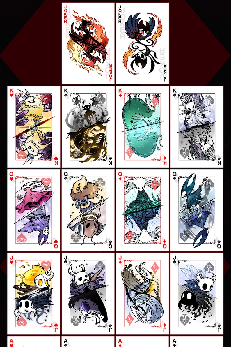 Hollow Knight Inspired Playing Card Deck 54 Poker Size Cards Fan Made ...