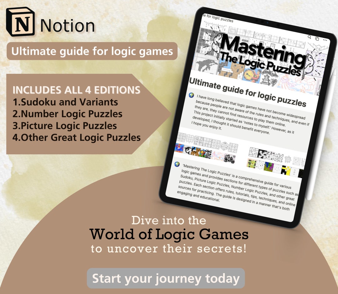 Notion Template Rules, Tutorials, and Techniques for Logic Games - Etsy