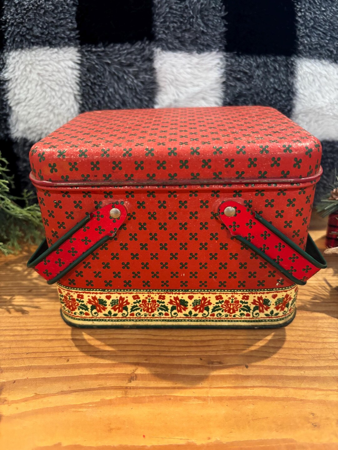 Vintage Christmas Tin With Handles Potpourri Press, Made in USA - Etsy